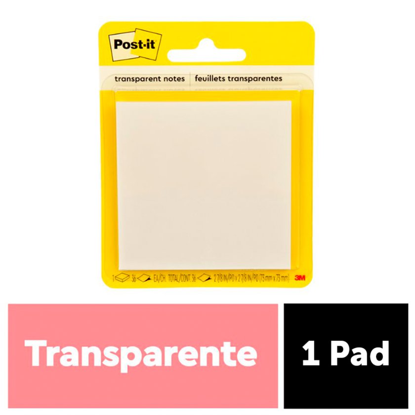 Notas Adhesivas 3M Post-It Transparente 73x73 mm 36 Hojas