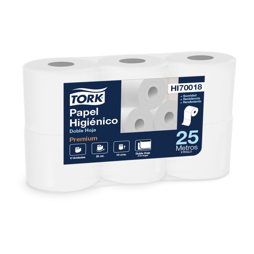 Papel Higiénico Tork Premium Doble Hoja 6 Rollos 25 M