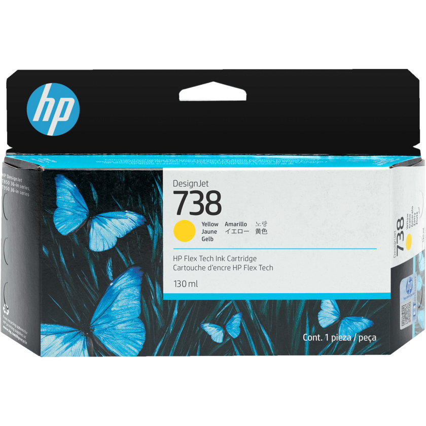 Cartucho de Tinta HP DesignJet 738 Amarillo Original (498N7A)