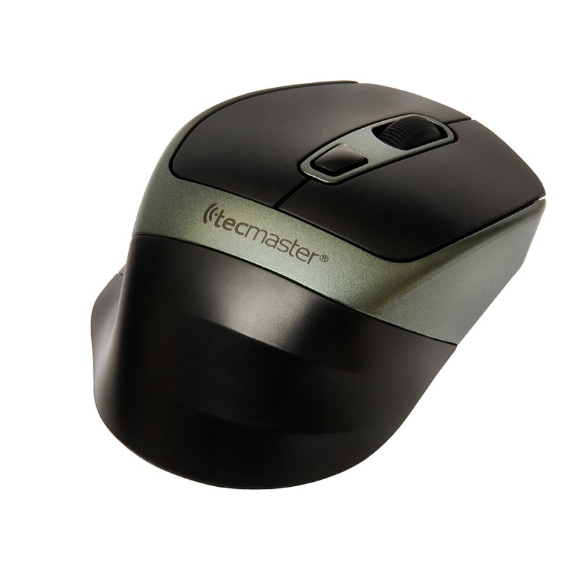 Mouse Tecmaster Inalámbrico Dual Recargable Negro con Línea Verde