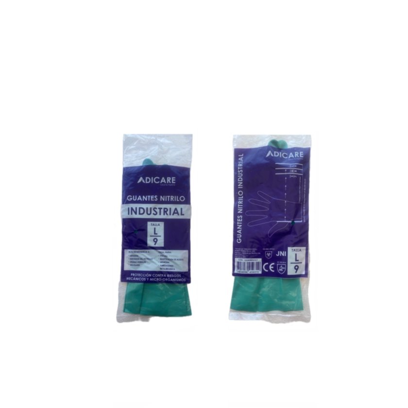Guante Industrial Adicare Nitrilo Talla L Verde