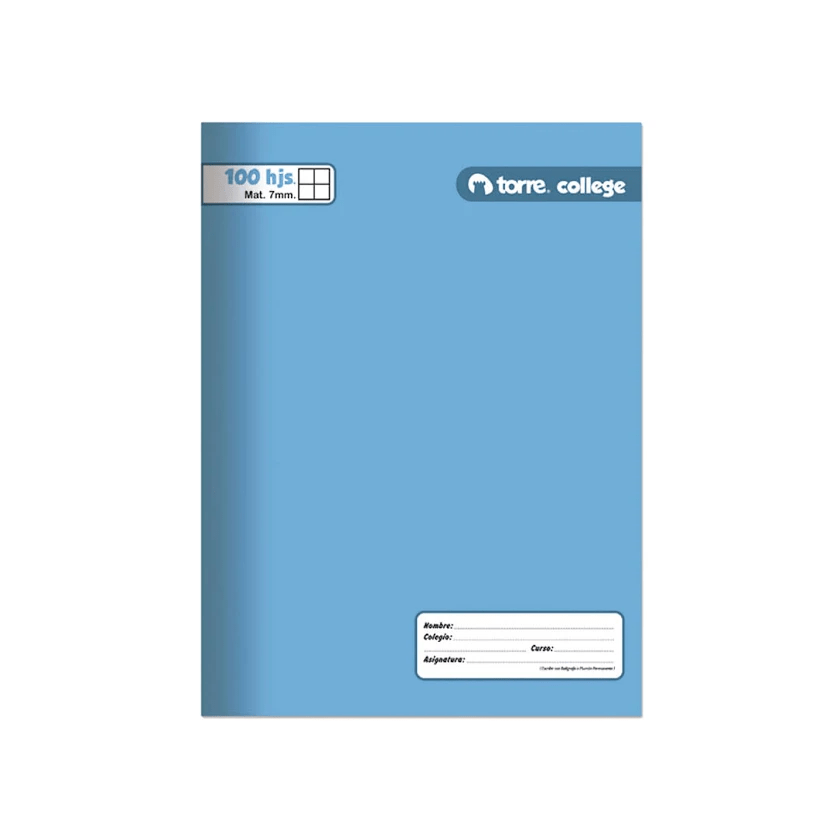 Cuaderno College Torre Liso M7 100 Hojas