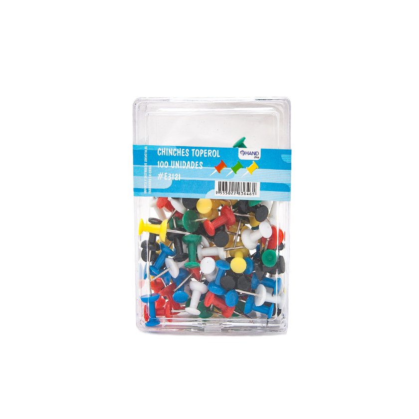 Push Pins Hand Colores Caja 100 Unidades