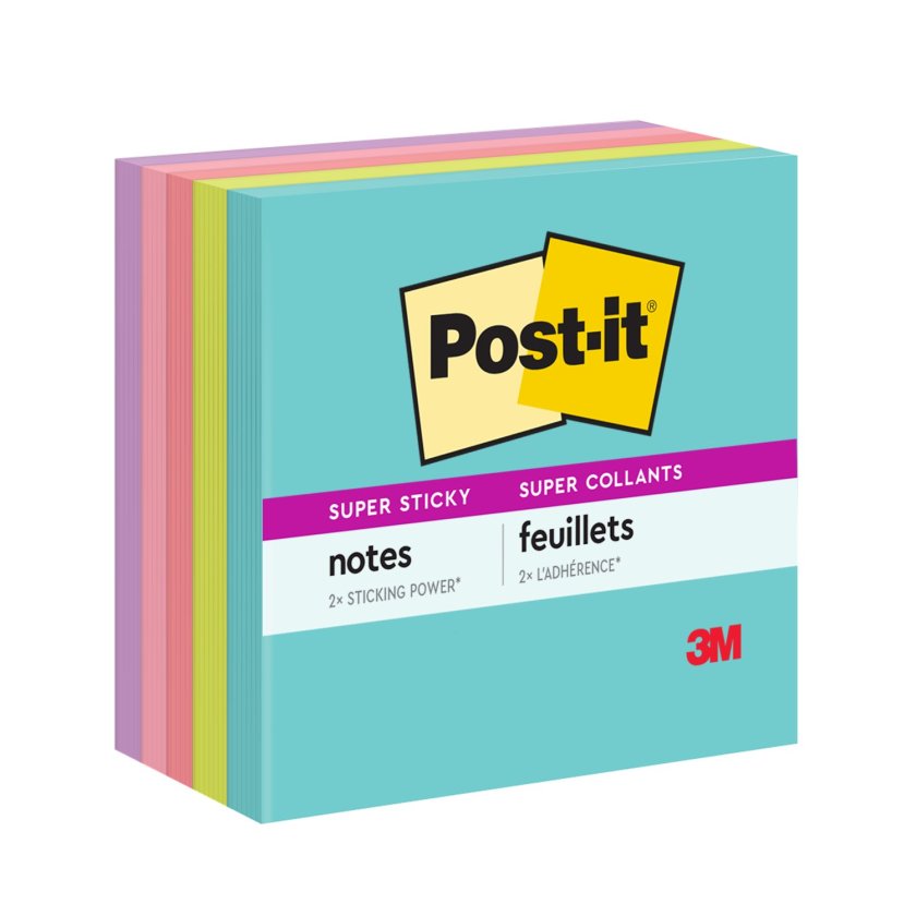 Nota Adhesiva 3M Post-It Super Sticky Cubo 76X76 Mm