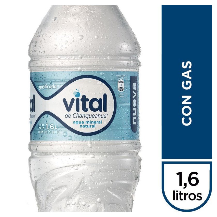 Agua Mineral Vital con gas Vegano 1.6 L Agua Mineral Vital con gas Vegano 1.6 L