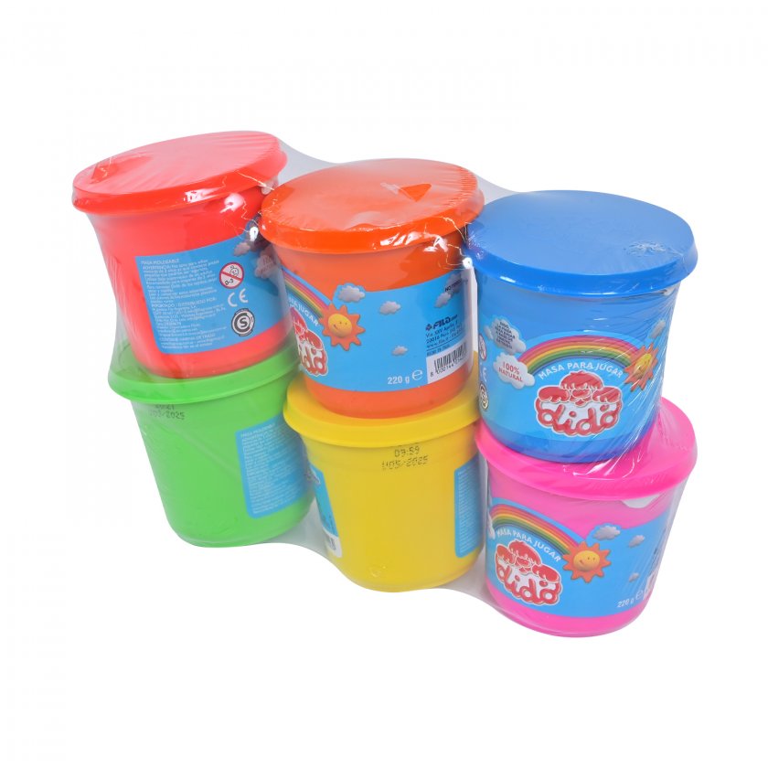 Masa para Modelar Dido Set de 6 Colores Surtidos 220 g