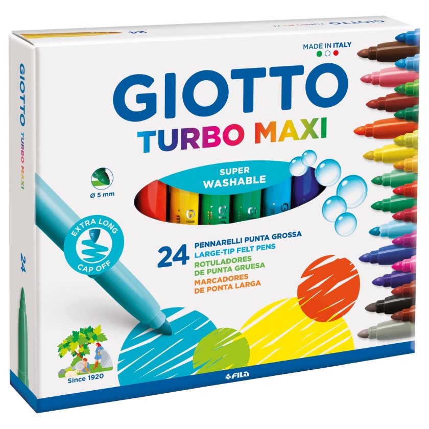 Plumón Escolar Giotto Turbo Maxi 24 Colores