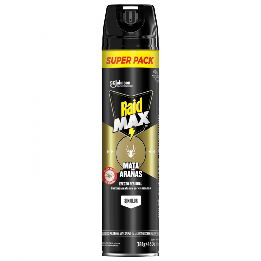 Insecticida Raid Aerosol Max Mata Arañas 450 cc