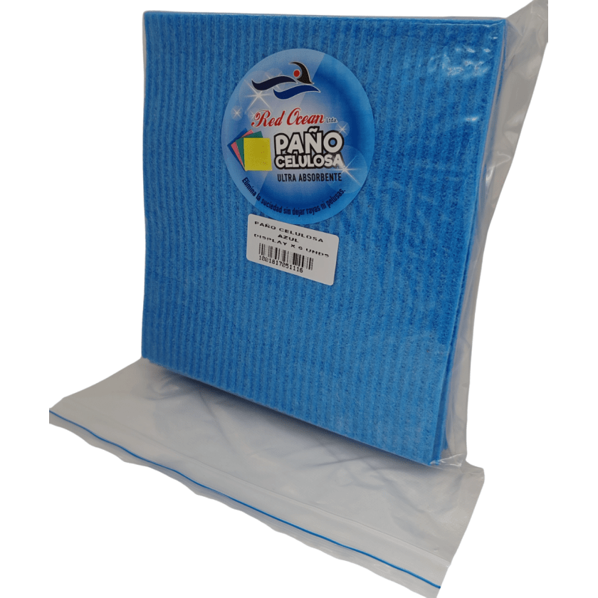 Paño Celulosa Red Cream 20X18 cm Azul 6 Unidades