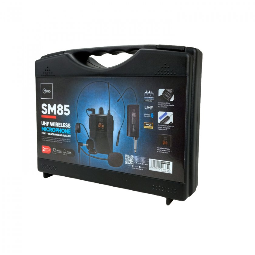 Micrófono Mlab SM85 Inalámbrico UHF Negro