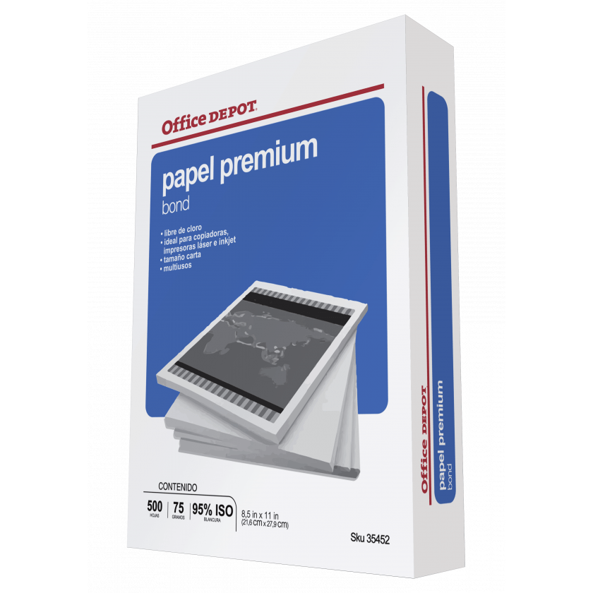 Resma Papel Premium Fotocopia Office Depot Carta 500 Hojas