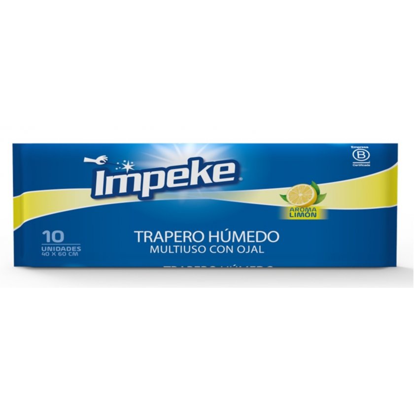 Trapero Húmedo Impeke Limón con Ojal 40x60 cm 10 Unidades