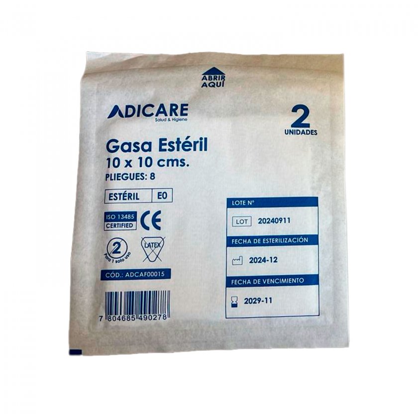 Gasa Tejida Adicare 10x10 cm 50 Unidades