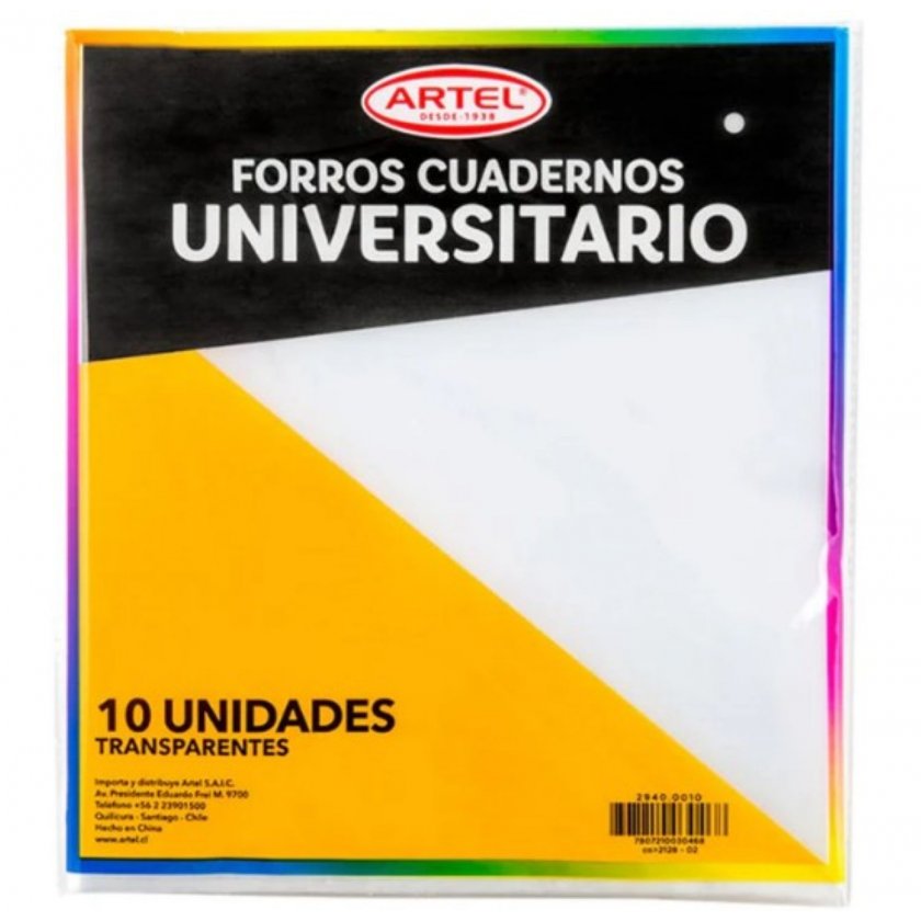 Forro para Cuaderno Artel Universitario 10 Unidades