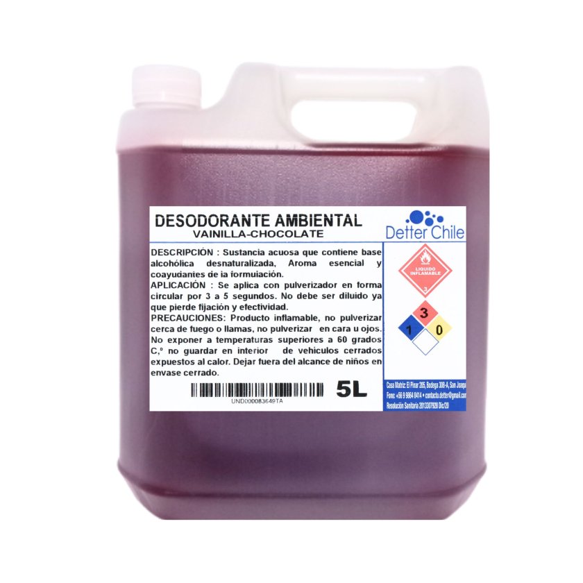 Desodorante Ambiental Detter Líquido Vainilla Chocolate 5 L