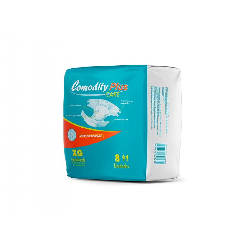 Pañal para Adulto Comodity Plus Care XG 8 Unidades