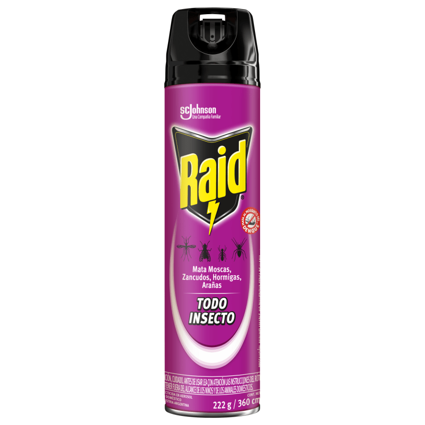 Insecticida Raid Aerosol Todo Insecto 360 cc