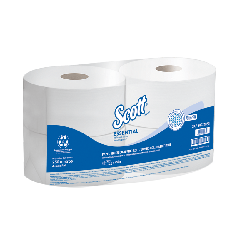 Papel Higiénico Scott Doble Hoja 4 Rollos 250 M