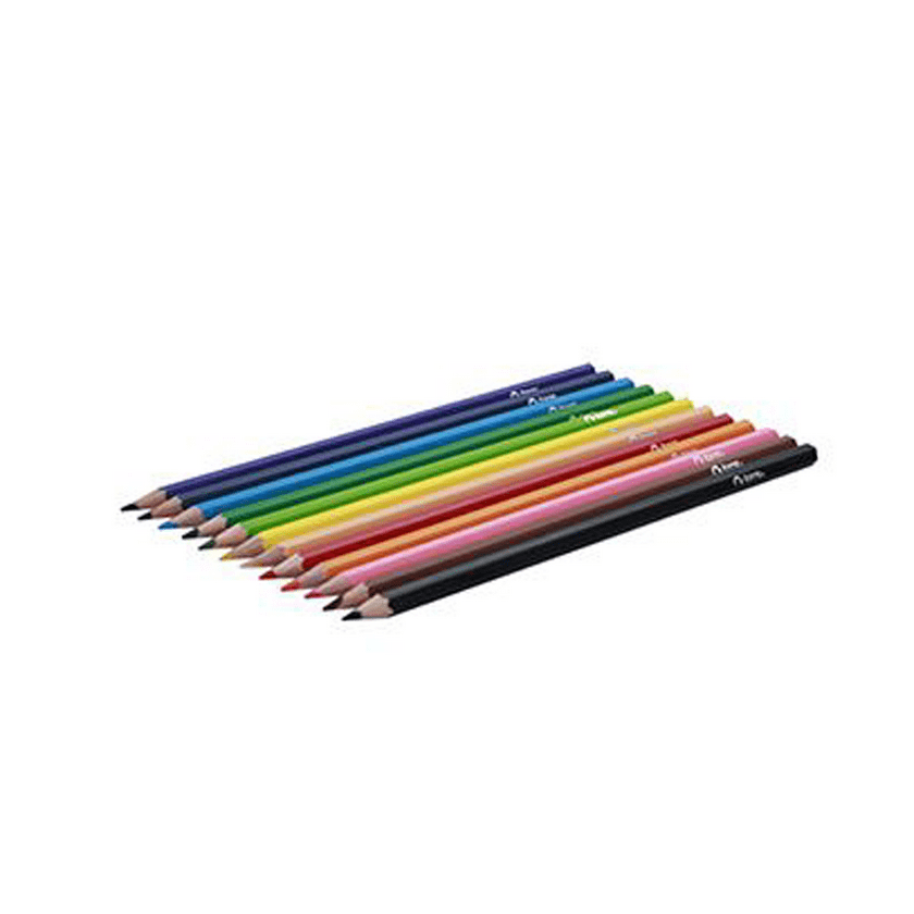 Lápices De Color Torre Imagia Largo Hexagonal 12 Colores