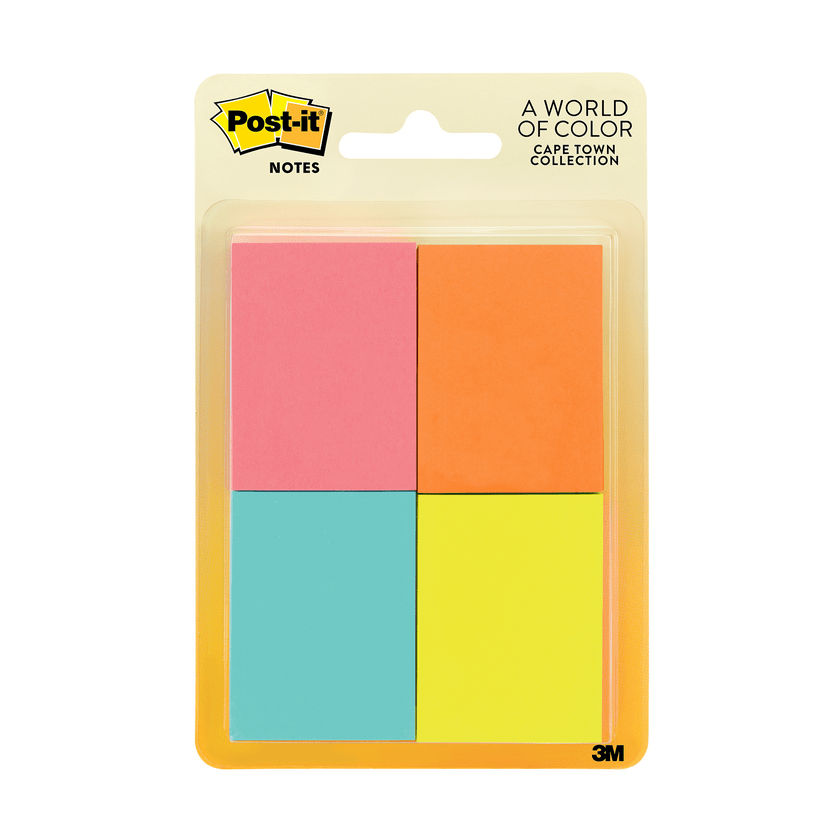 Nota Adhesiva 3m Post It 653 Neón Display 4 Unidades