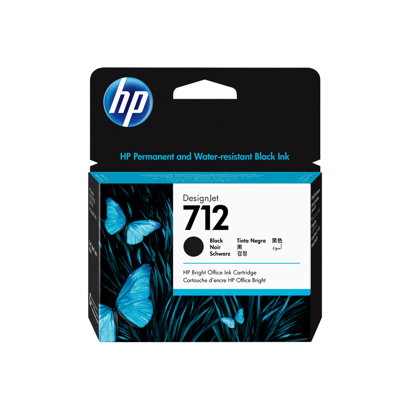 Cartucho de tinta HP 712 Negro Original 80ml (3ED71A)