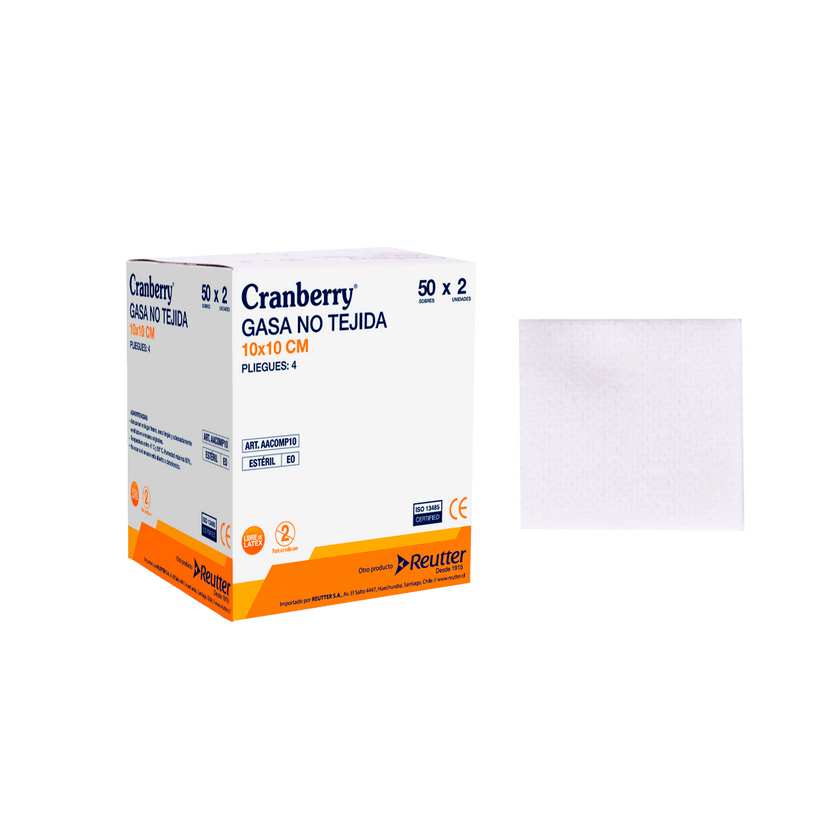 Gasa no Tejida Cranberry 10X10 cm 50 Unidades Gasa no Tejida Cranberry 10X10 cm 50 Unidades