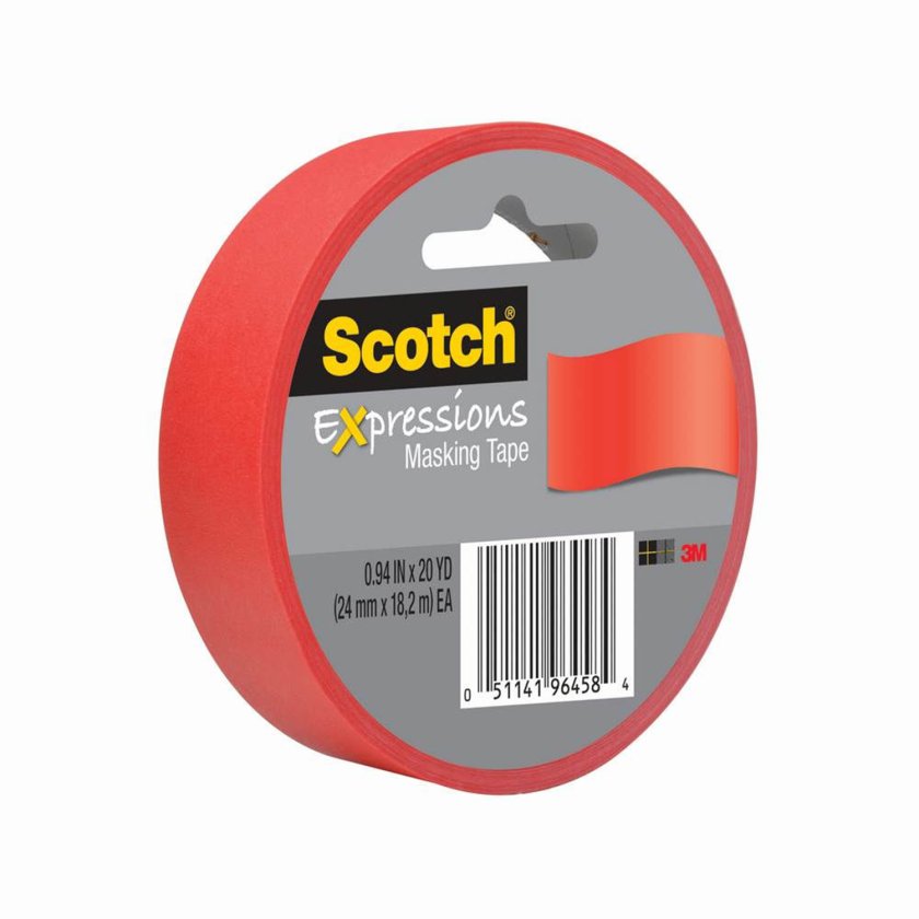 Cinta Masking 3M Scotch 24 mm X 18 M Rojo