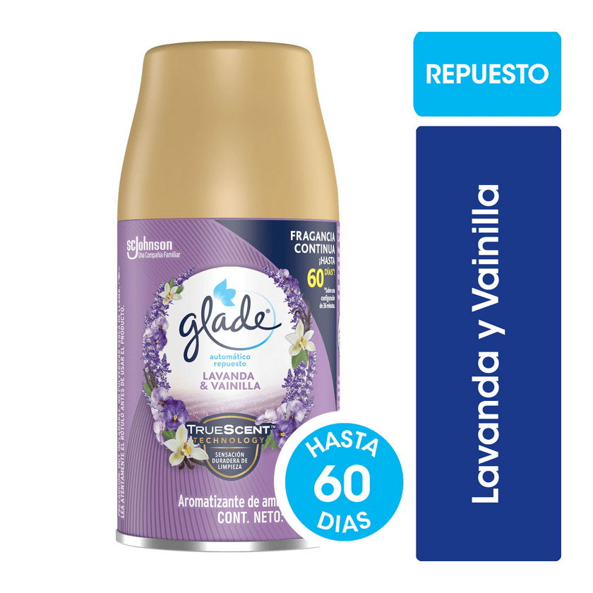 Repuesto Desodorante Ambiental Glade Automático Lavanda y Vainilla 270 ml