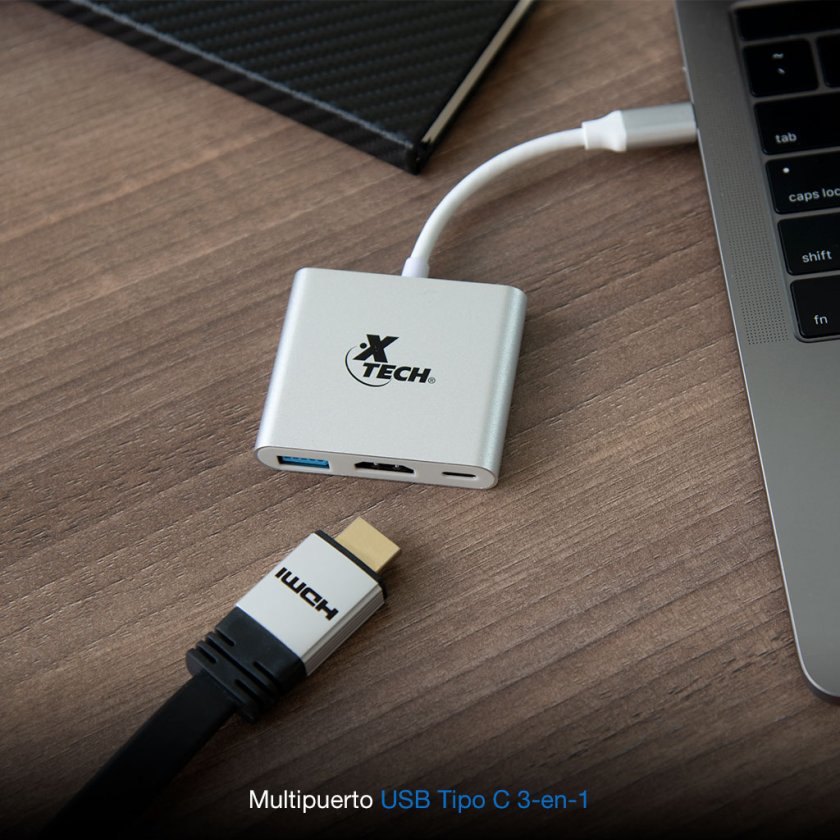 Hub Adaptador XTECH XTC-565 USB/Tipo C/HDMI
