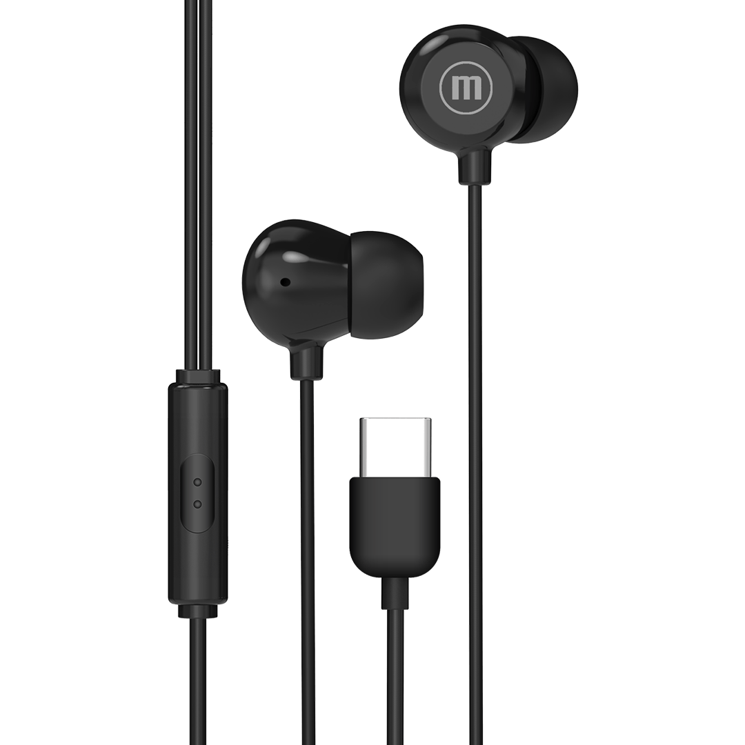 Audífono + Micrófono Maxell Inbax para Celular Usb-C Negro
