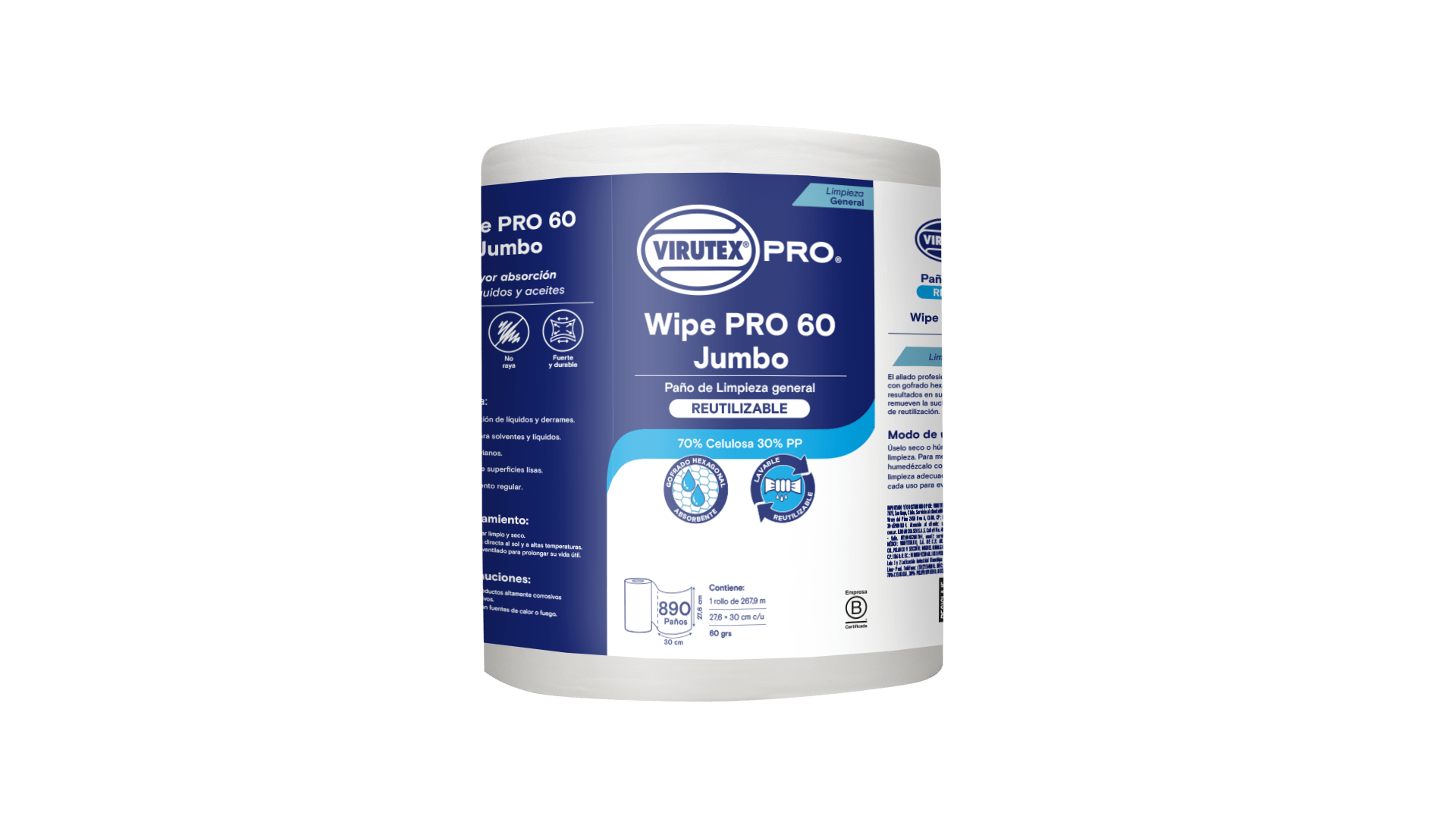 Paño de Limpieza Virutex Pro 60 Jumbo 890 Unidades