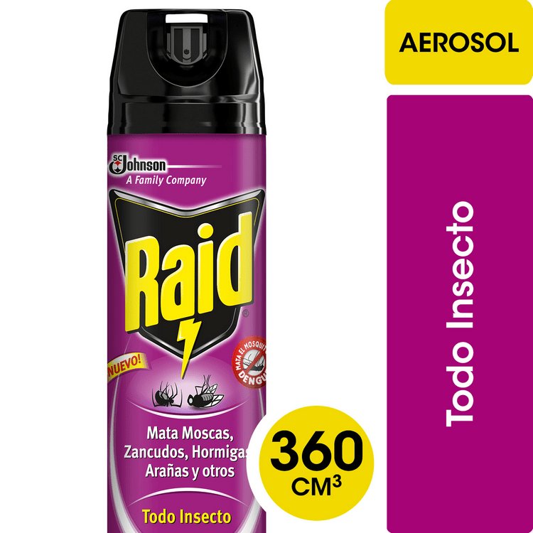 Insecticida Raid Aerosol Todo Insecto 360 cc
